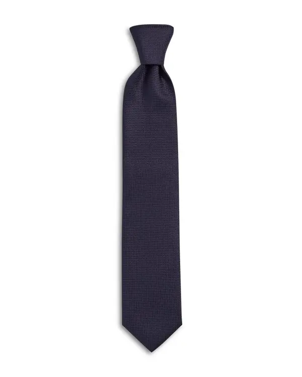 Canali Silk Classic Micro Grid Neck Tie - Navy