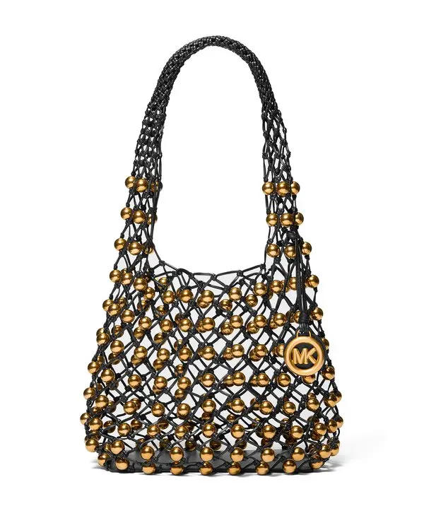 Michael Kors Gwen Small Woven Hobo Bag - Black