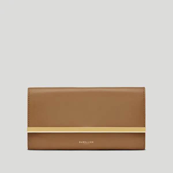 DEMELLIER The Marais Wallet In Leather Wallet - Deep Toffee Smooth