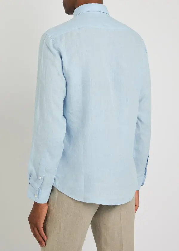 Sunspel Linen Shirt - Light Blue