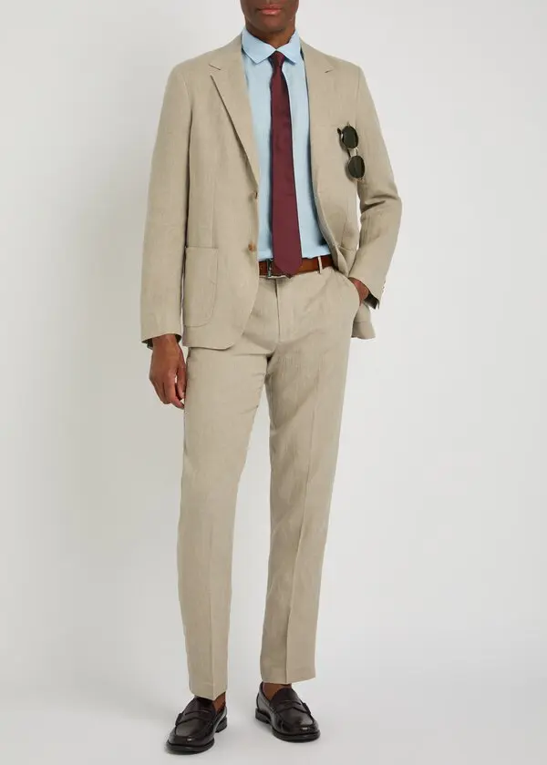 Sunspel Linen Shirt - Light Blue