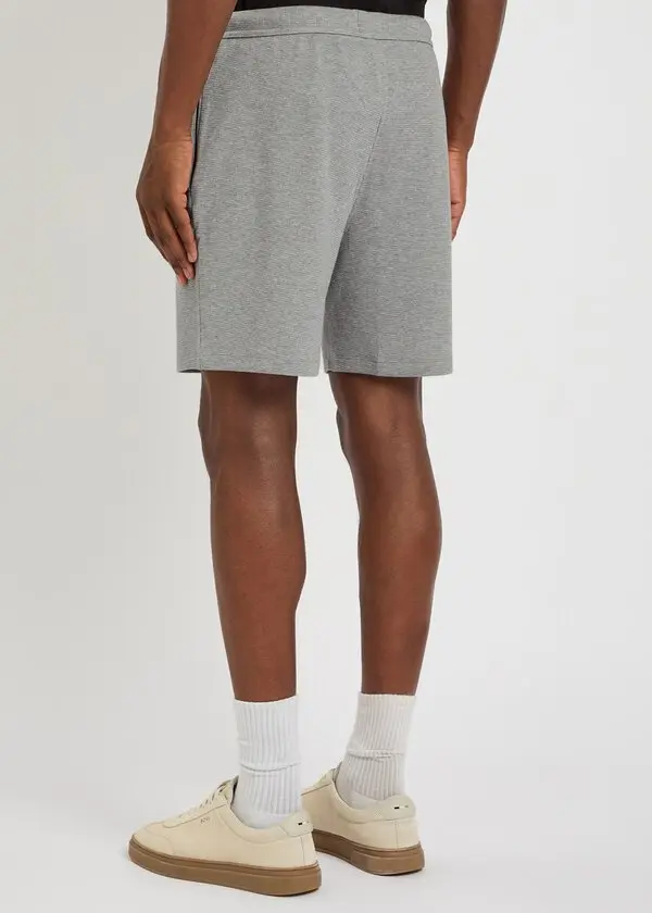 BOSS Logo Embroidered Waffle Cotton-blend Shorts
