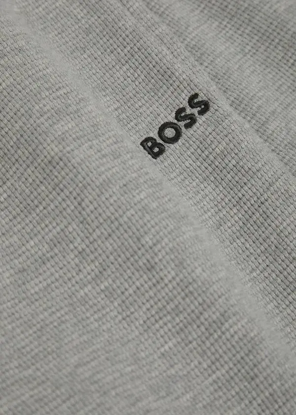 BOSS Logo Embroidered Waffle Cotton-blend Shorts