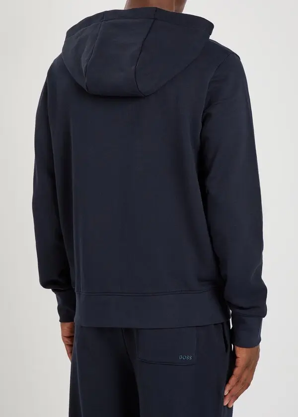 BOSS Zip-up Hooded Cotton Sweatshirt With Embroidered Logo