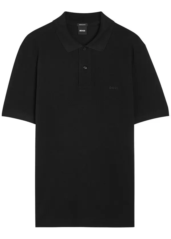 BOSS Pallas Logo-embroidered Piqué Cotton Polo Shirt