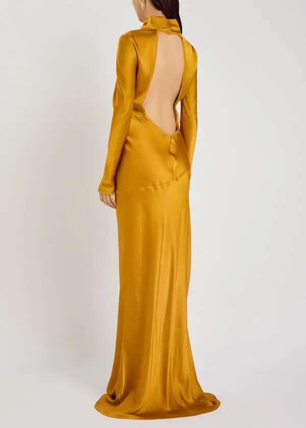 Tove Gio Crinkled Silk Gown - Gold
