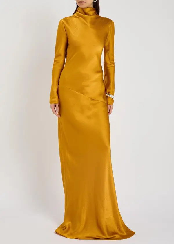 Tove Gio Crinkled Silk Gown - Gold