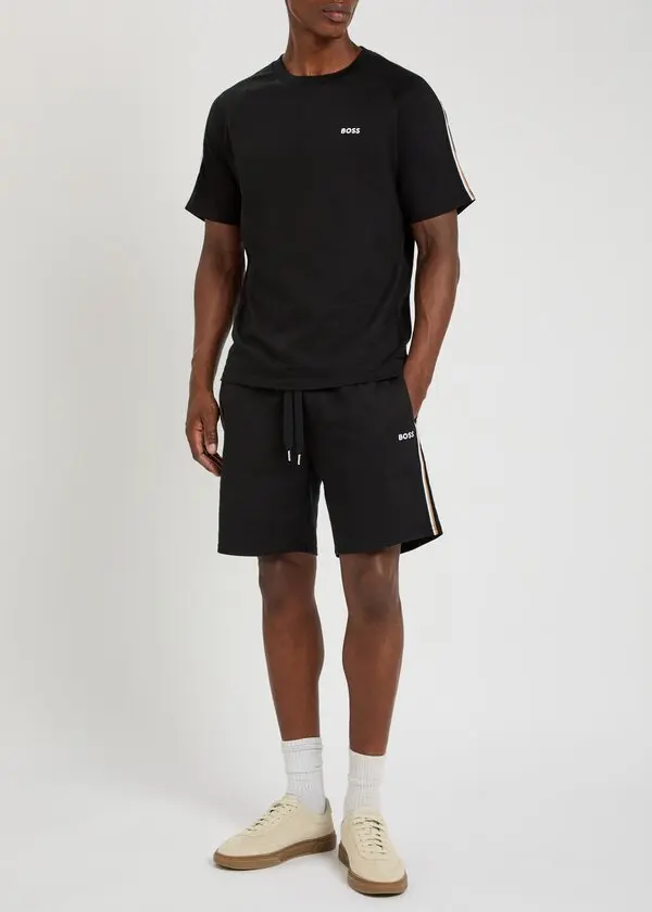 BOSS Embroidered Logo Cotton Shorts