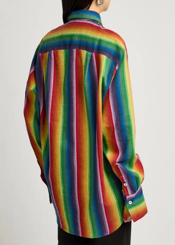 MARRAKSHI Jacquard Cotton Shirt With Striped Pattern