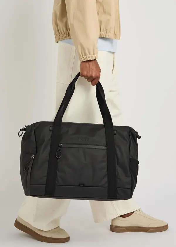 BOSS Stenson Logo Coated Faux Leather Holdall