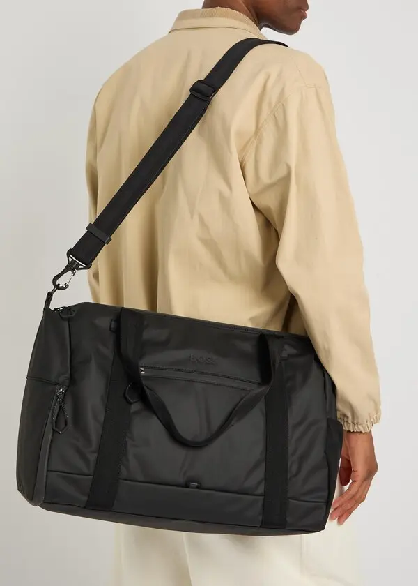 BOSS Stenson Logo Coated Faux Leather Holdall