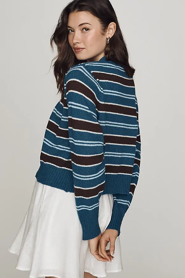 Anthropologie Striped Lightweight Cardigan