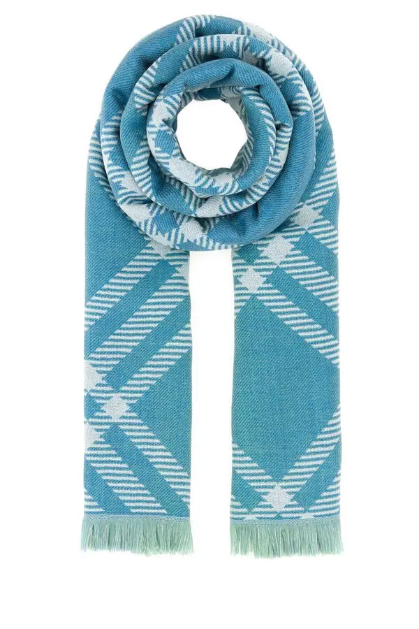 Burberry Embroidered Wool Blend Scarf - Multicolor