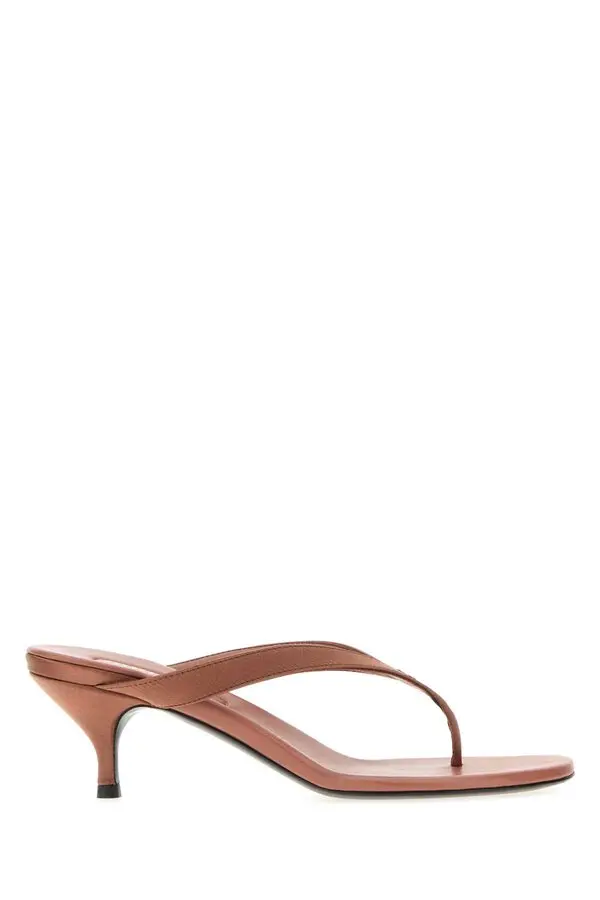 Miu Miu Antiqued Satin Thong Slippers - Pink