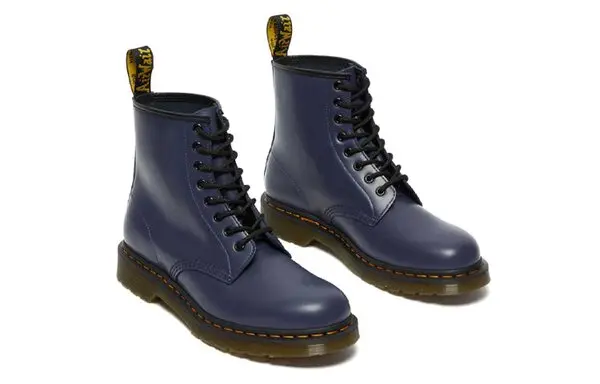 Dr. Martens 1460 Smooth Leather Lace Up Boots - Blue