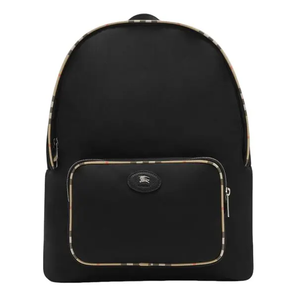 Burberry Check Trim Backpack - Black
