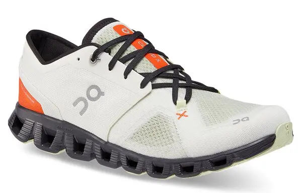 On Cloud X 3 Athletic Sneakers - Ivory/flame