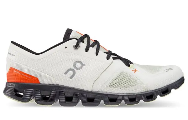 On Cloud X 3 Athletic Sneakers - Ivory/flame