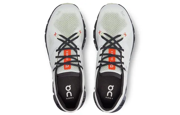 On Cloud X 3 Athletic Sneakers - Ivory/flame