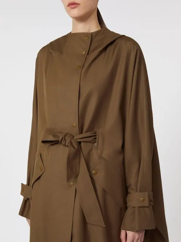 Max Mara Water-repellent Wool Gabardine Duster Coat