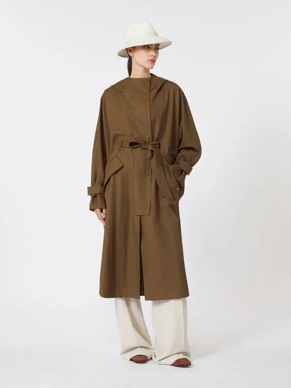 Max Mara Water-repellent Wool Gabardine Duster Coat