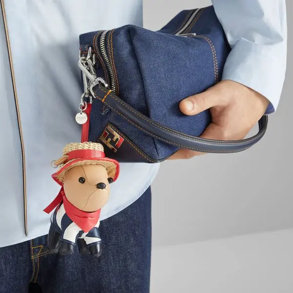 Fendi Multicolor Leather And Raffia Charm