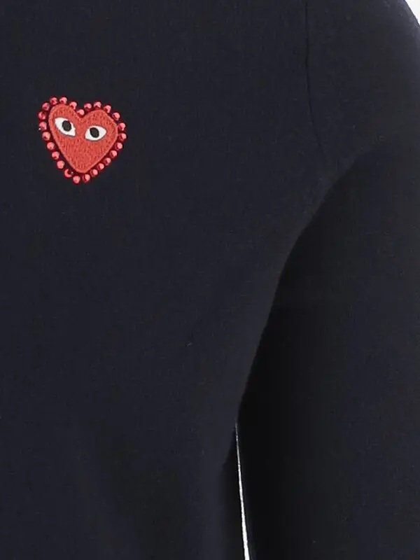 Play Comme Des Garcon Knitted Cardigan With Heart Logo