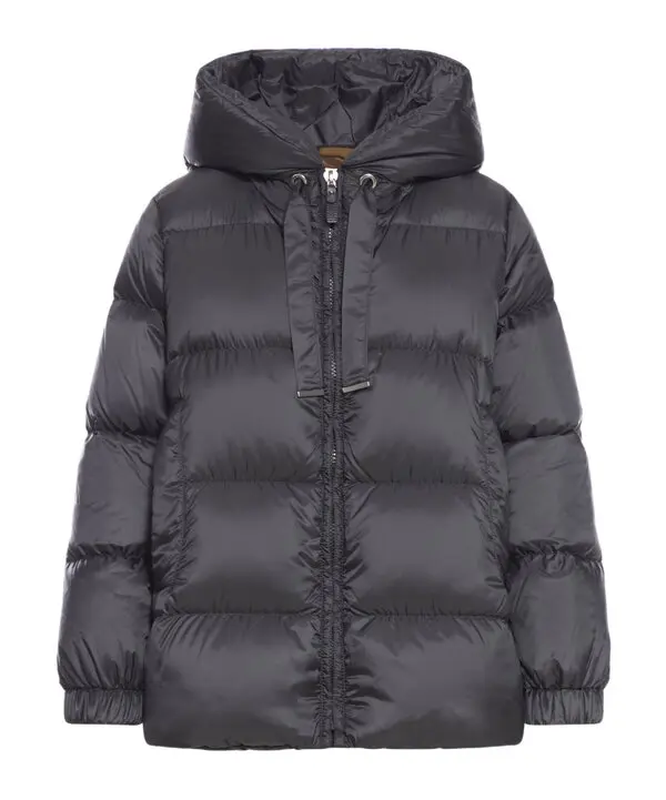 Max Mara Waterproof Canvas Down Jacket - Black