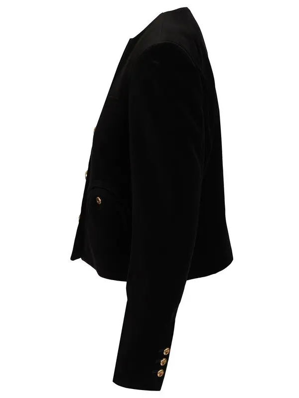 BLAZÉ MILANO Jealousy Shamo Cropped Velvet Blazer