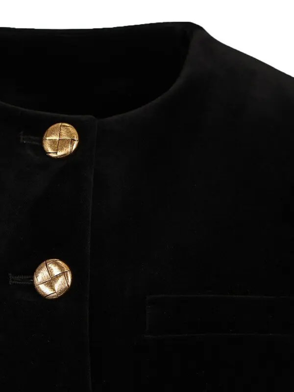 BLAZÉ MILANO Jealousy Shamo Cropped Velvet Blazer