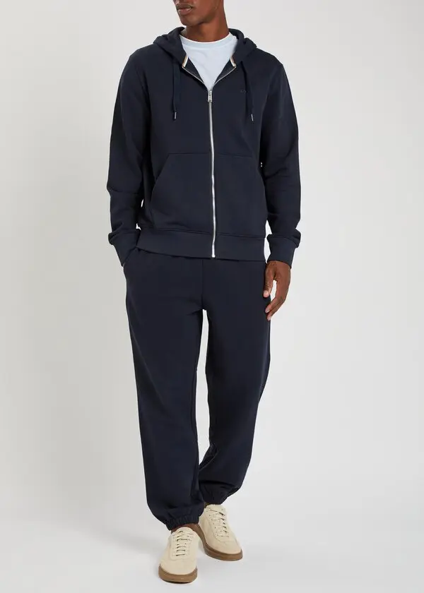 BOSS Zip-up Hooded Cotton Sweatshirt
