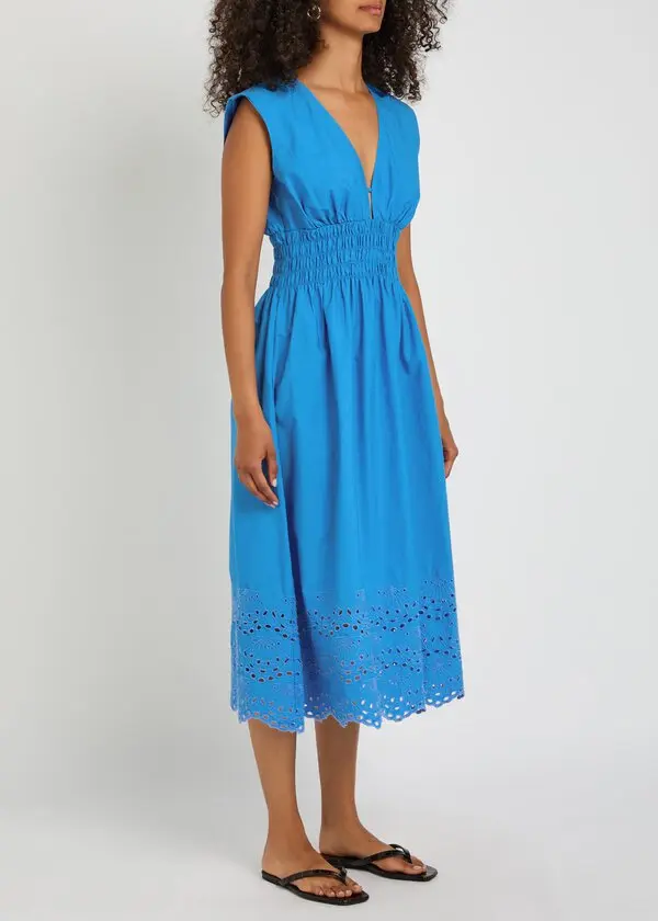 Rails Roxanne Embroidered Cotton Midi Dress