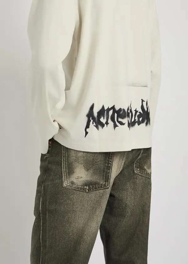 Acne Studios Logo-print Long-sleeve Cotton-blend T-shirt