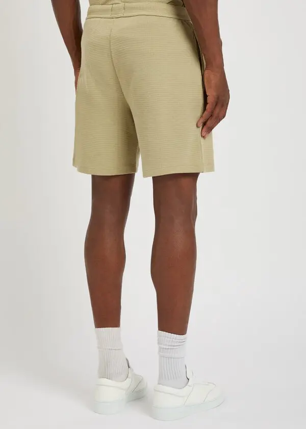 BOSS Logo-embroidered Waffle Cotton-blend Shorts