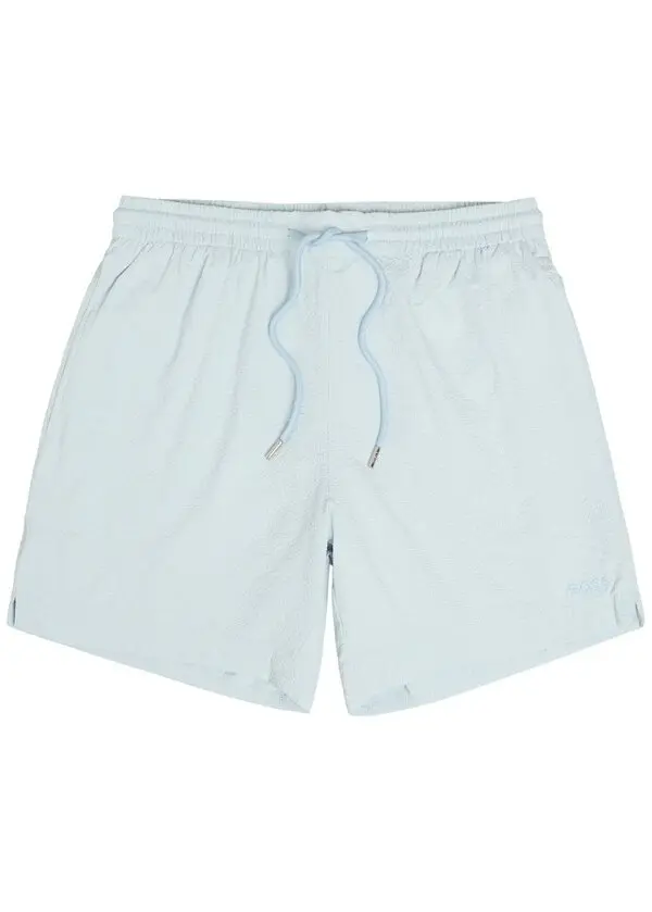 BOSS Stretch-seersucker Swim Shorts