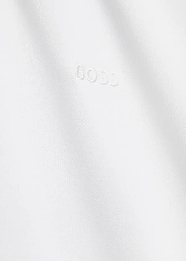BOSS Pallas Logo-embroidered Piqué Cotton Polo Shirt - White