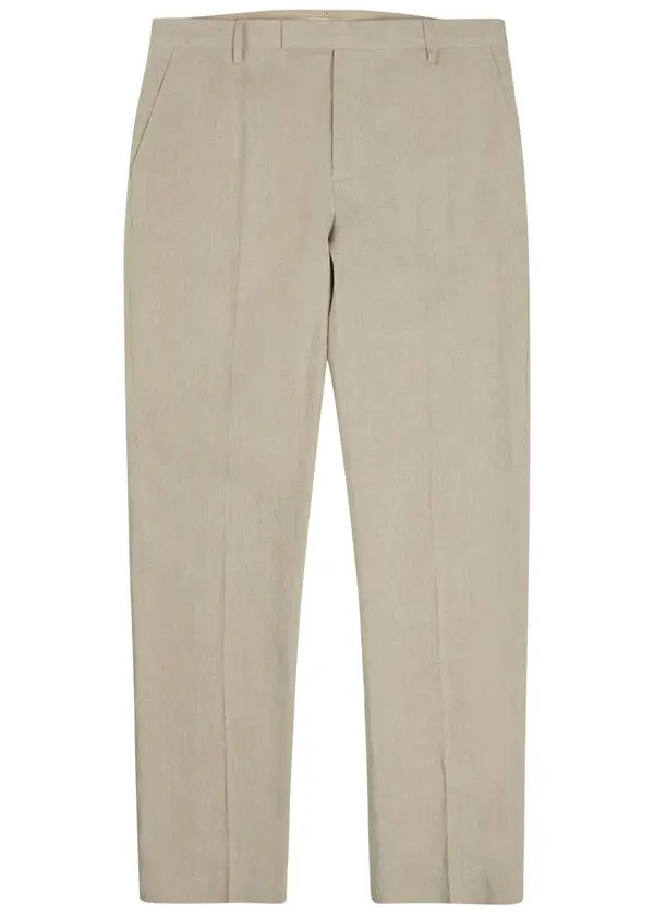 Sunspel Tapered-leg Linen Trousers - Sand