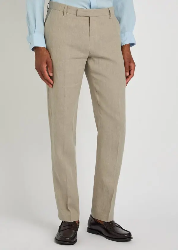 Sunspel Tapered-leg Linen Trousers