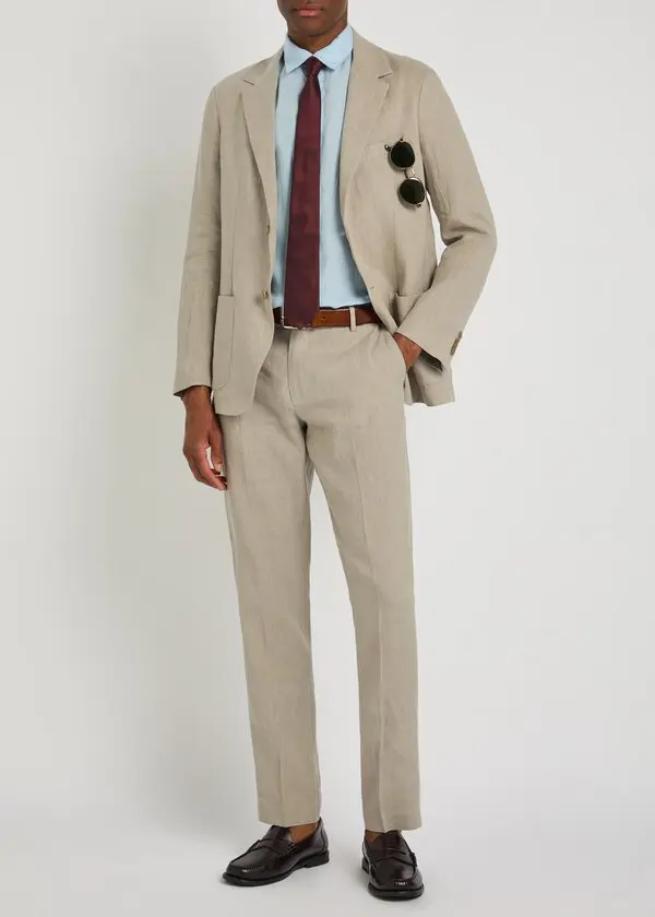 Sunspel Tapered-leg Linen Trousers