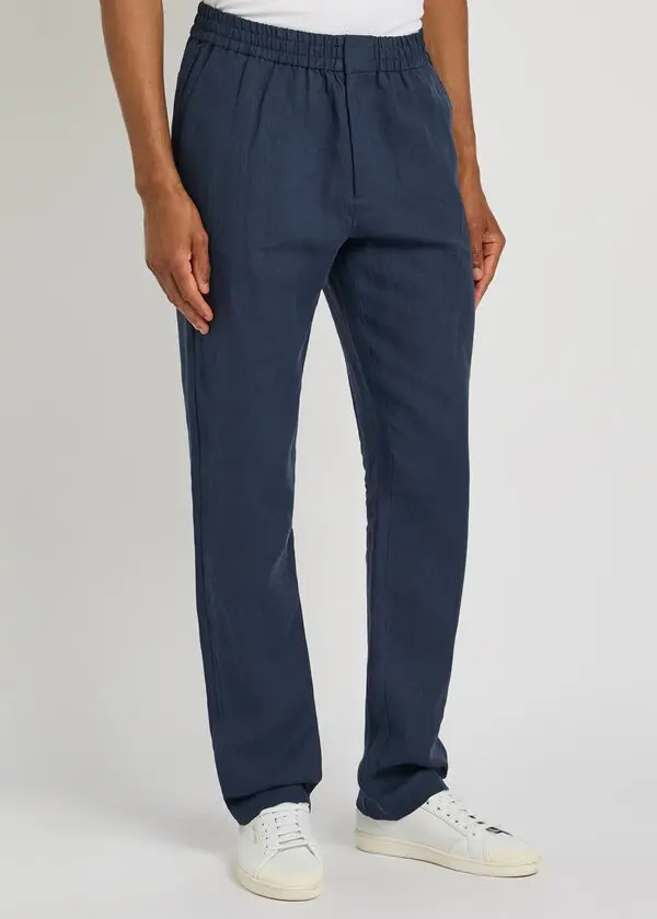 Sunspel Tapered-leg Linen Trousers