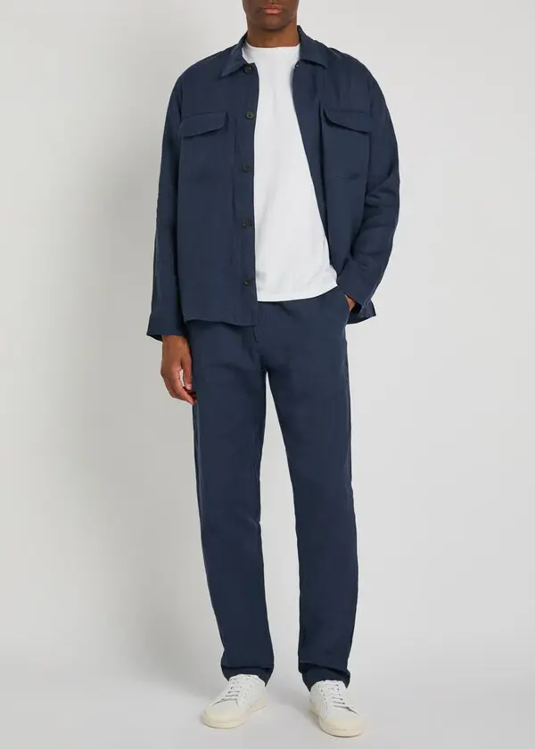 Sunspel Tapered-leg Linen Trousers