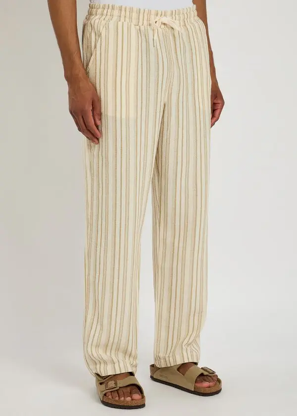 LES DEUX Houston Stripe Cotton-blend Trousers