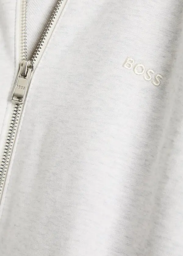BOSS Spencer Zip-up Hooded Cotton Sweatshirt
