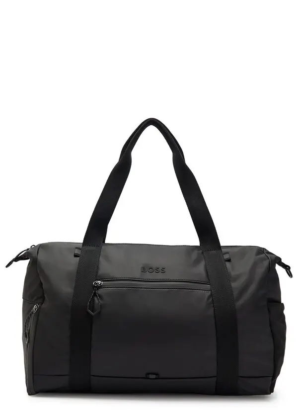 BOSS Stenson Logo Coated Faux Leather Holdall - Black