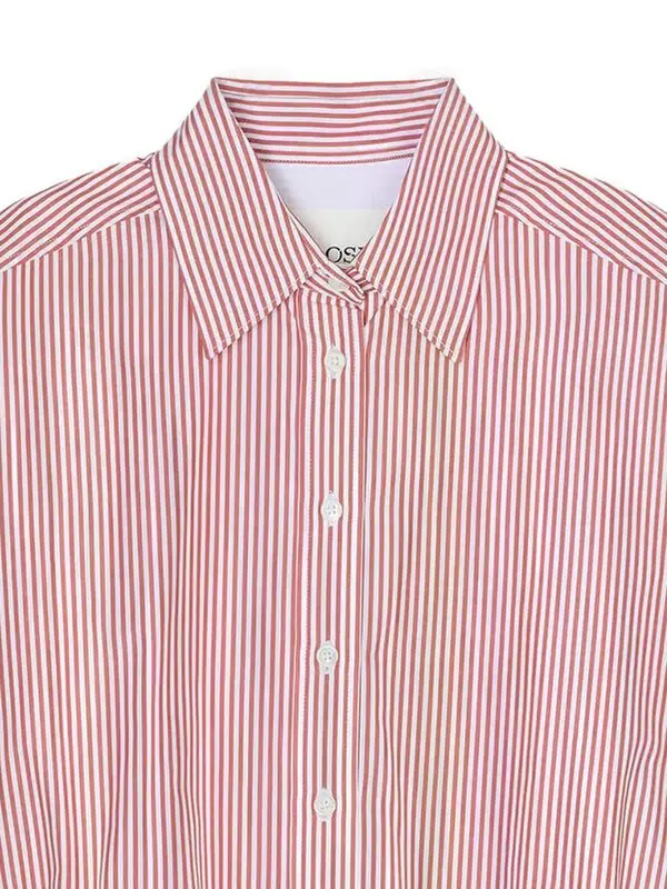 Closed Striped Gathered Shirt
