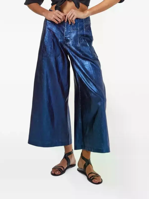 Lanhtropy Metallic Effect Wide-leg Trousers