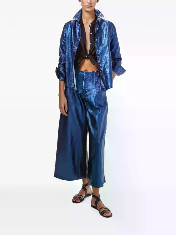 Lanhtropy Metallic Effect Wide-leg Trousers
