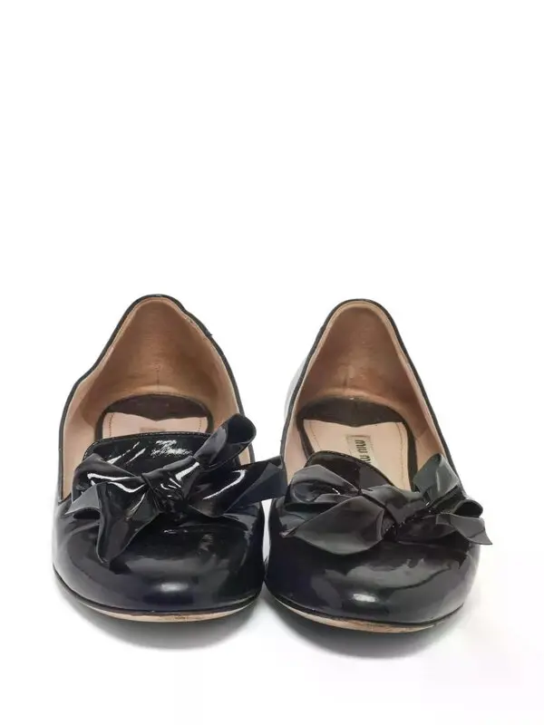 Miu Miu Bow Detail Crystal Embellished Ballet Flats