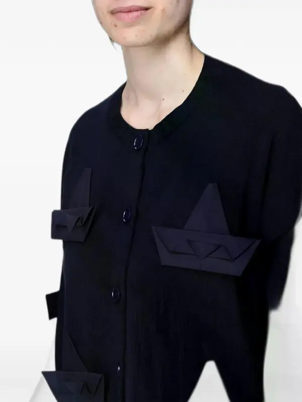 MEIMEIJ Cotton Cardigan With Boat-patch Detail