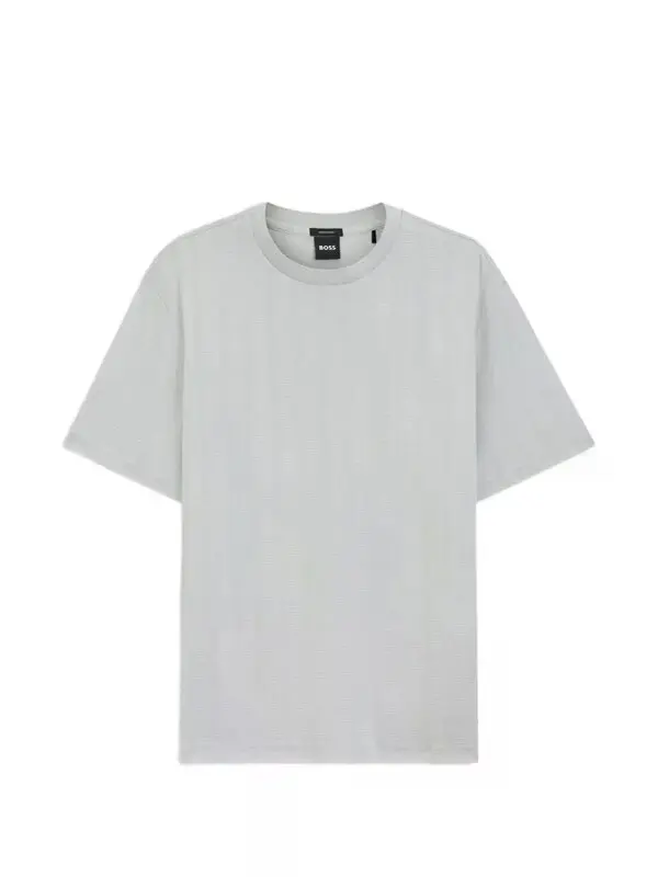 BOSS Regular-fit T-shirt In Cotton With Raised Jacquard Structure - Grey